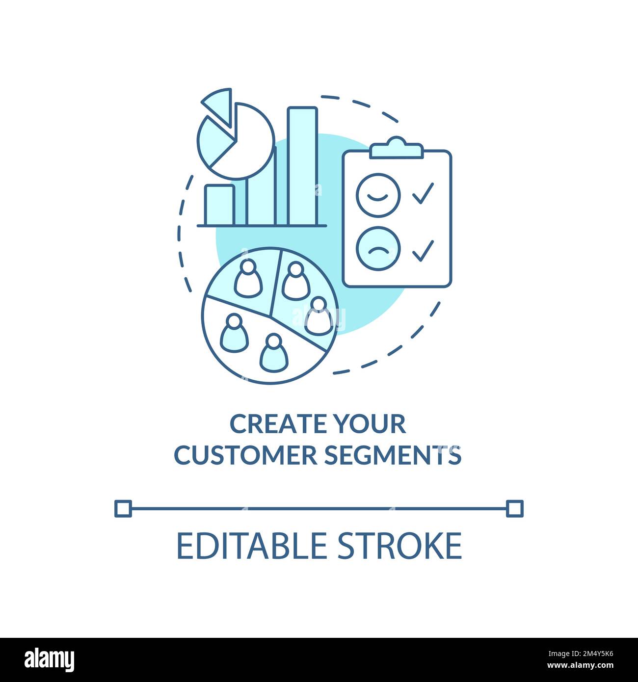 Create your customer segments blue concept icon Stock Vector Image ...