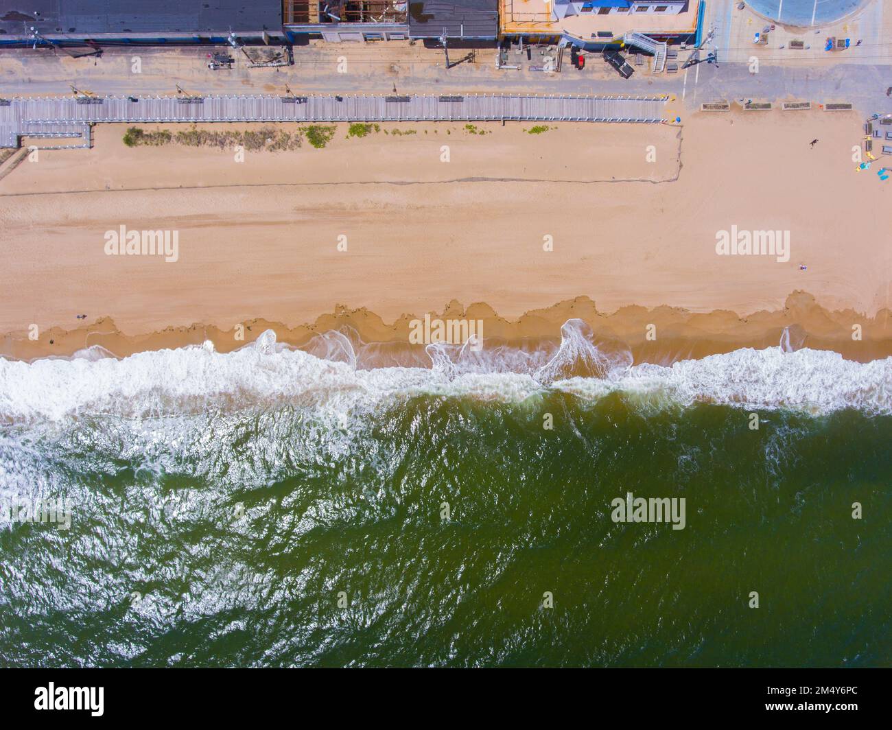 Salisbury Beach aerial view including Broadway and Boardwalk in town of ...