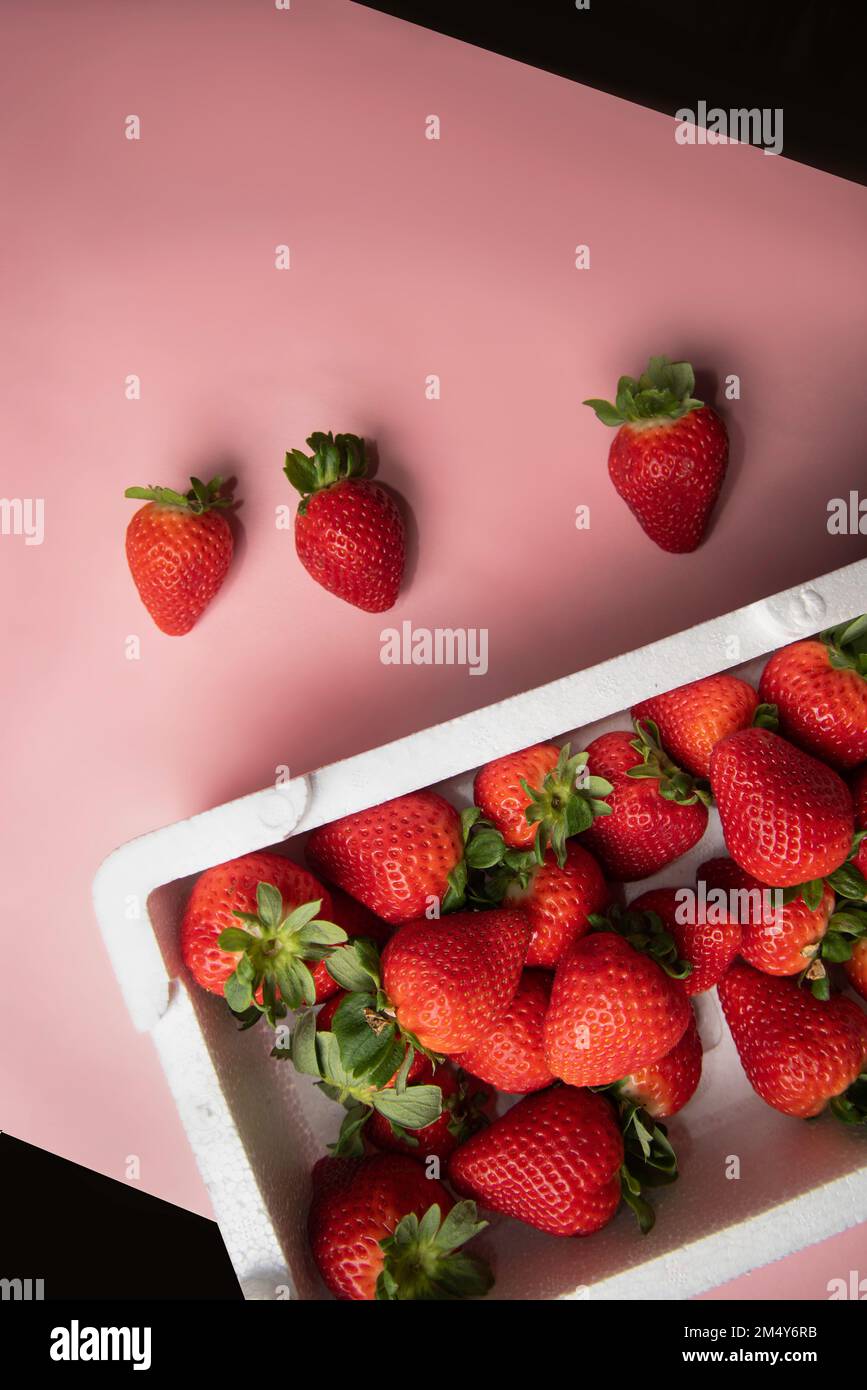strawberry polyfoam box Stock Photo - Alamy