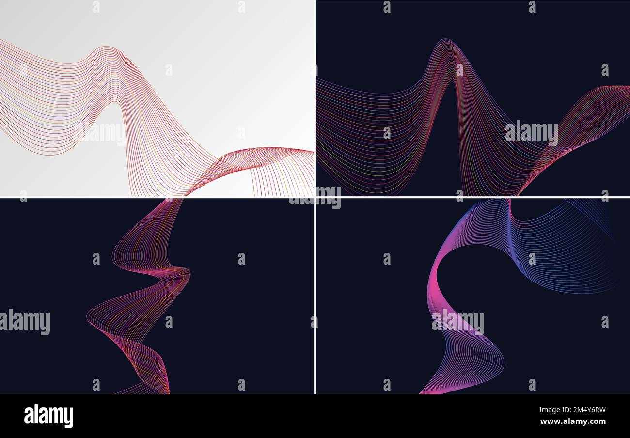 Set of 4 abstract wave backgrounds for a unique look Stock Vector Image & Art - Alamy