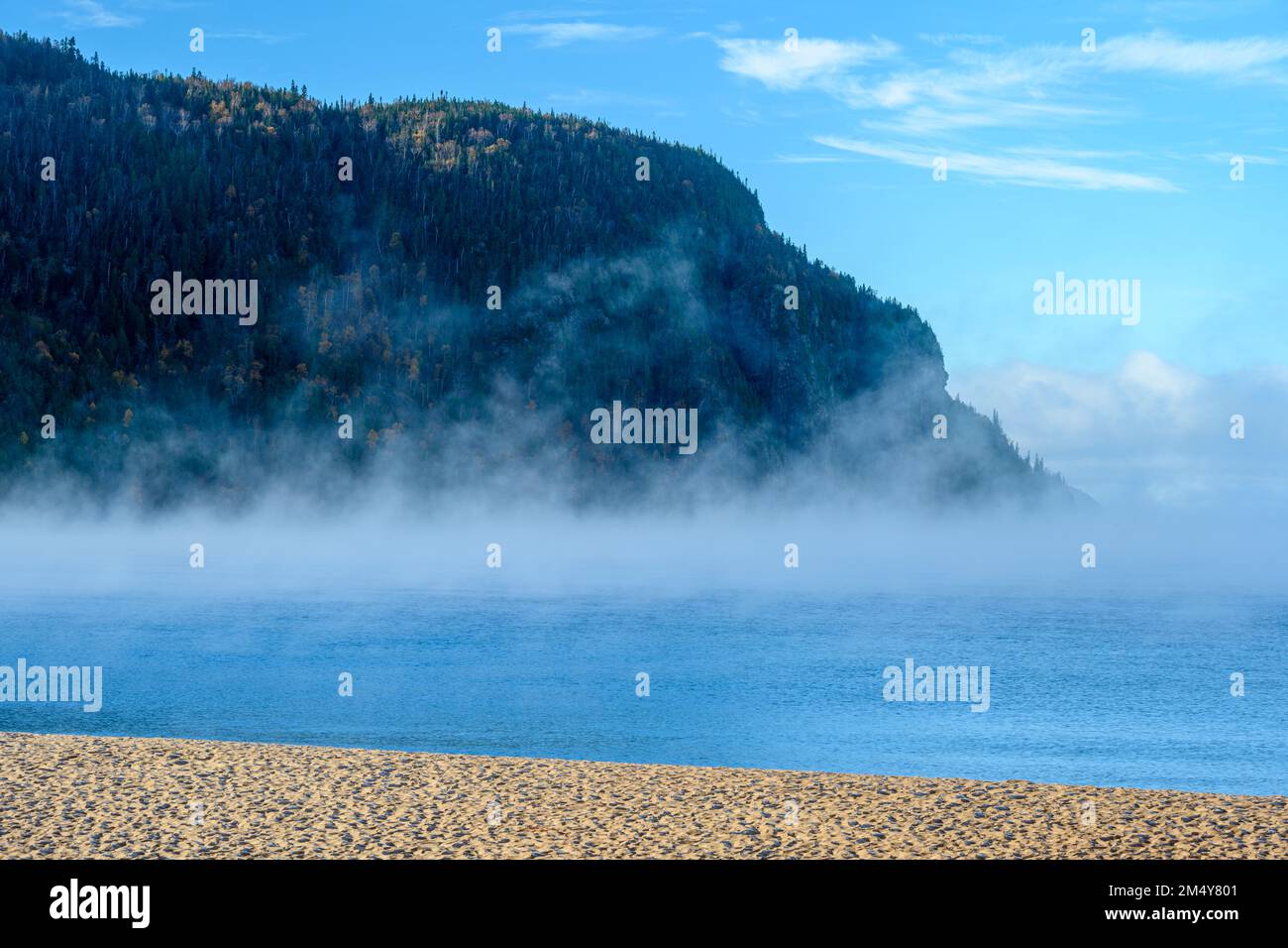 Rising mist, Old Woman Bay, Lake Superior Provincial Park, Old Woman ...