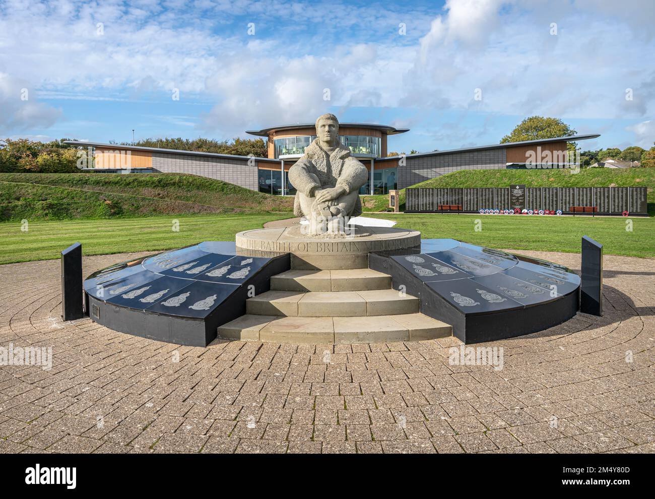 The central statue at the RAF Battle of Britain Memorial with the ...