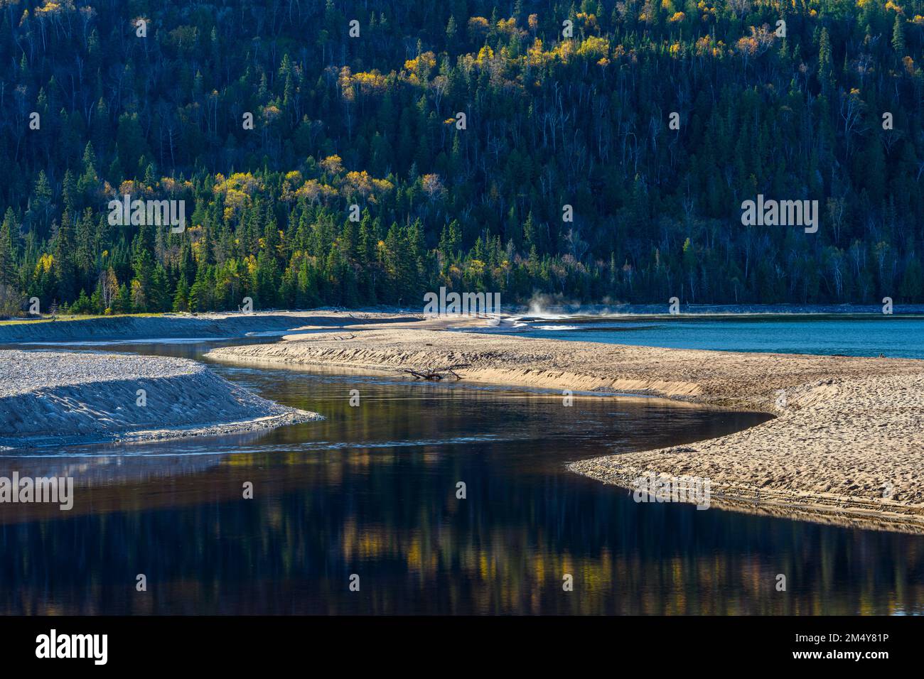 Reflections in the Old Woman River, Lake Superior Provincial Park, Old ...