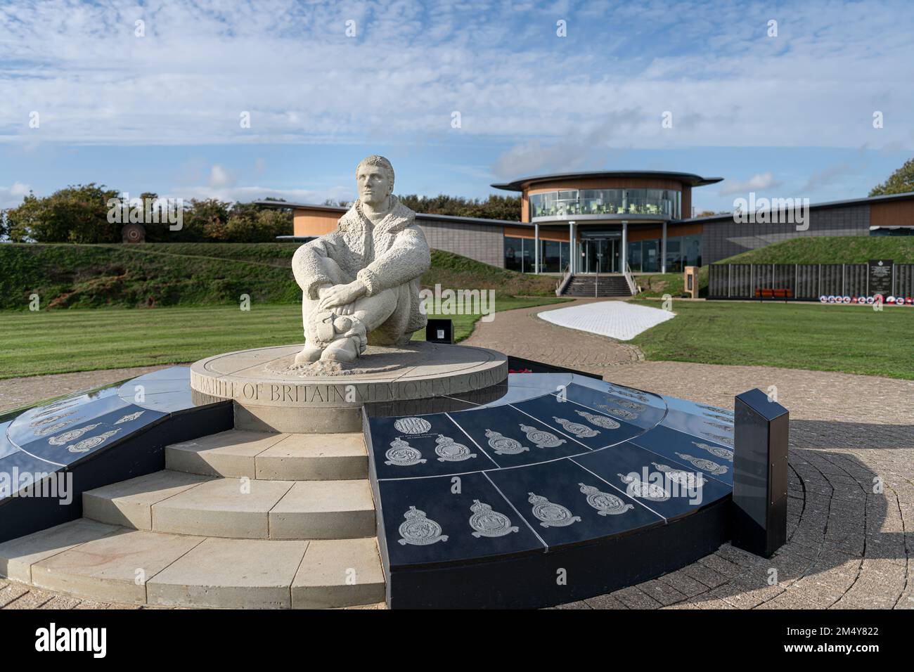 The central statue at the RAF Battle of Britain Memorial with the ...