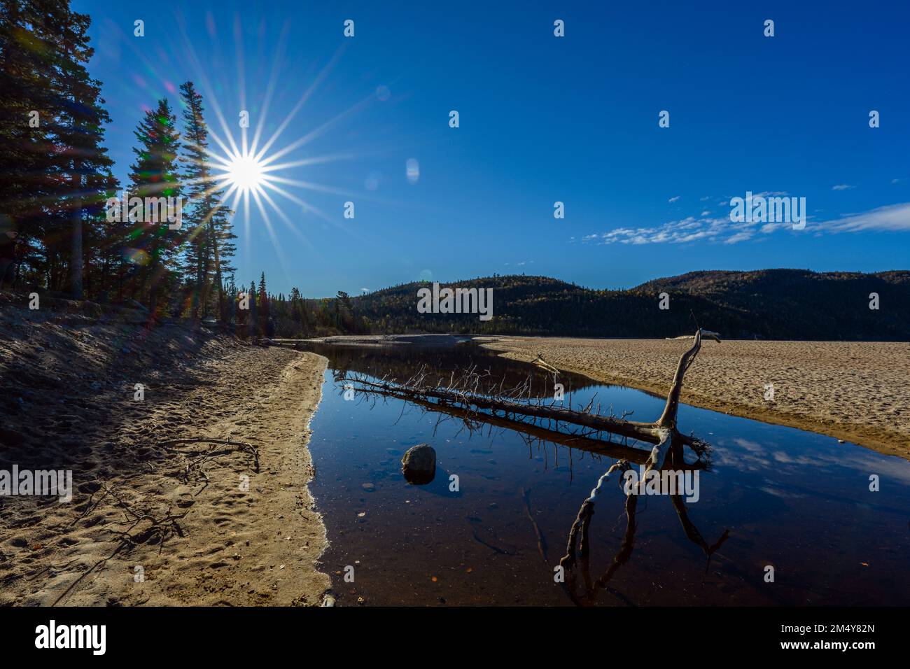 Reflections in the Old Woman River, Lake Superior Provincial Park, Old ...