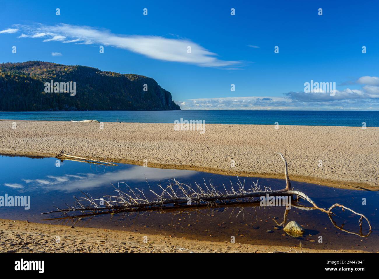 Reflections in the Old Woman River, Lake Superior Provincial Park, Old ...