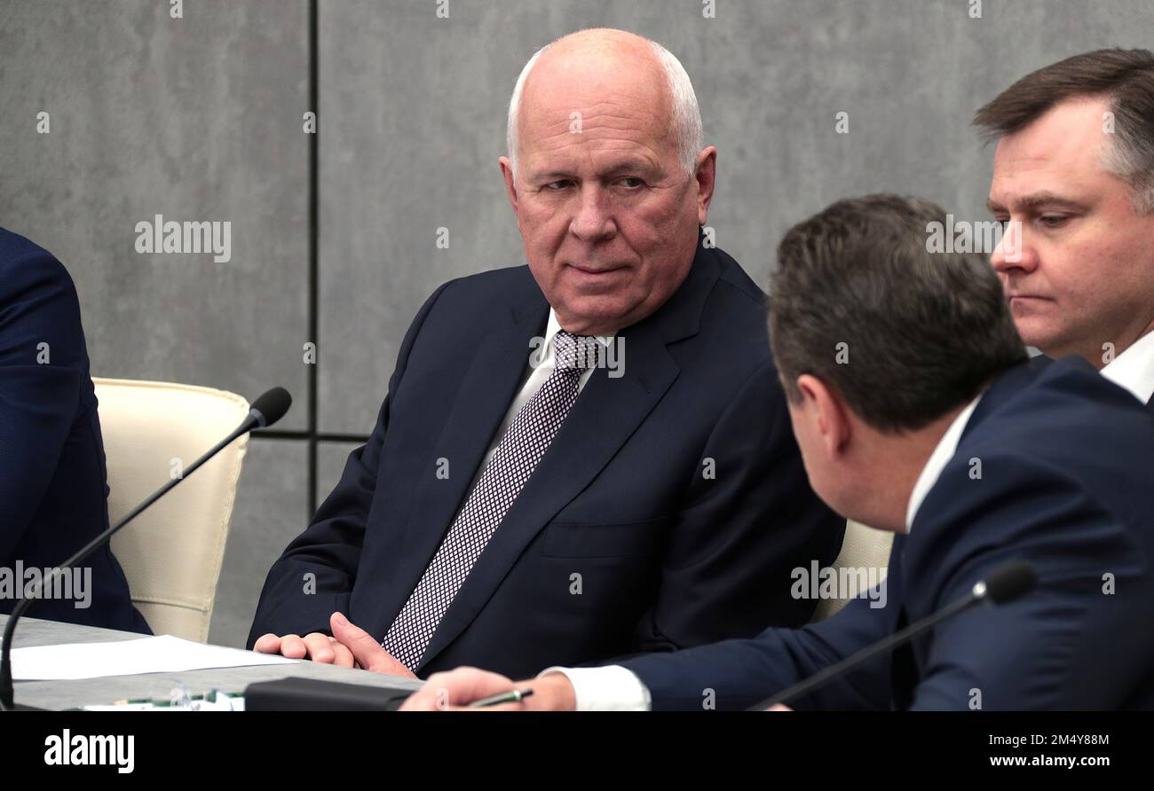 Russian President Vladimir Putin at meeting of Russian defense industry ...