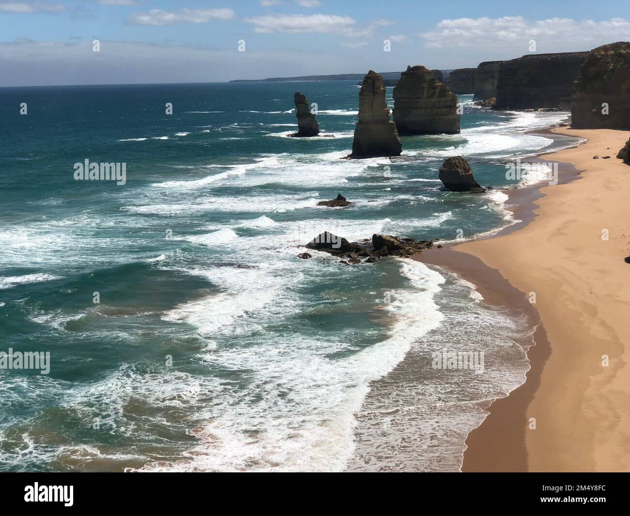 The beautiful view of the sea and cliffs. Great Ocean Road, Victoria ...