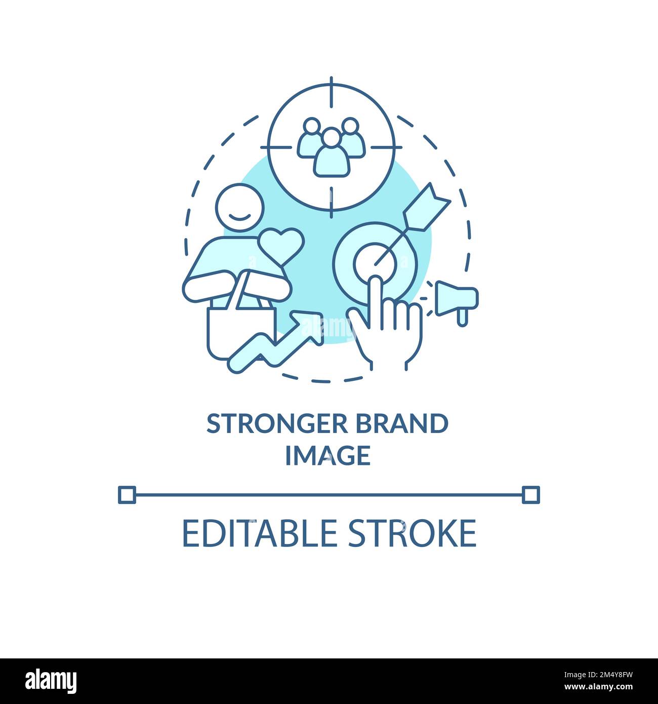 Stronger brand image blue concept icon Stock Vector Image & Art - Alamy