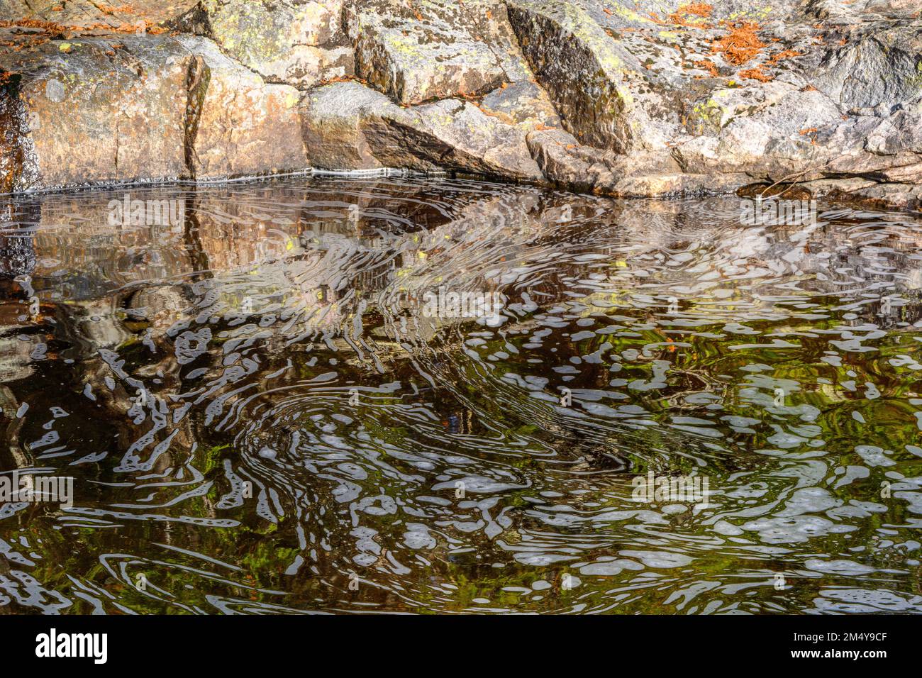 Foam patterns in eddy pool, the Sand River, Lake Superior Provincial ...