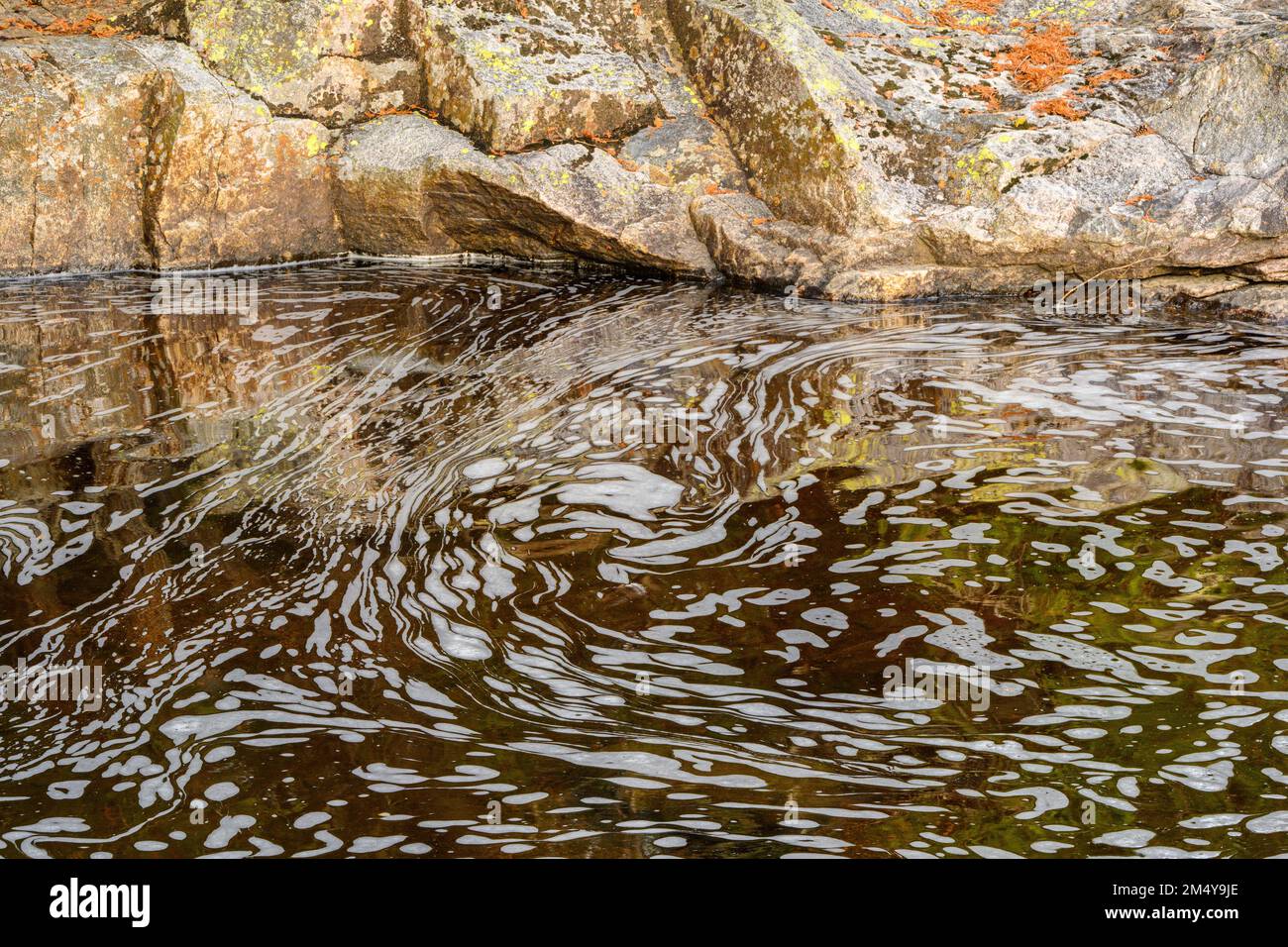 Foam patterns in eddy pool, the Sand River, Lake Superior Provincial ...