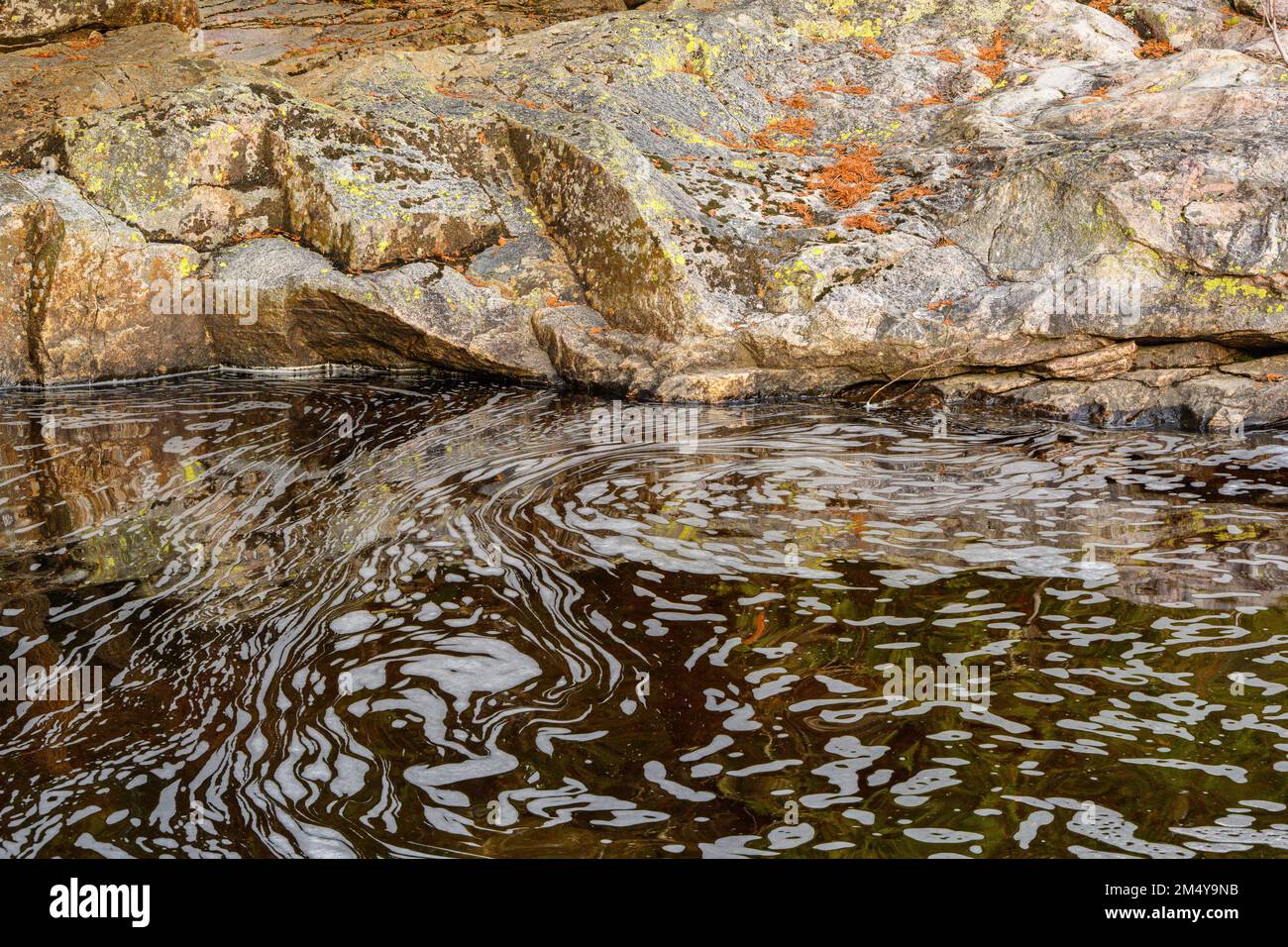 Foam patterns in eddy pool, the Sand River, Lake Superior Provincial ...