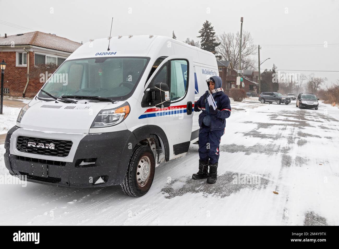 Detroit, Michigan, USA. 23rd Dec, 2022. Deborah Williams delivers the ...