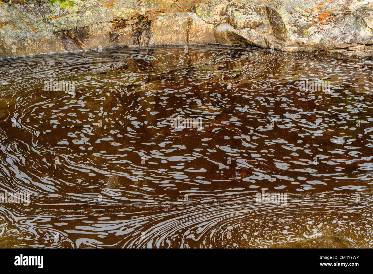 Foam patterns in eddy pool, the Sand River, Lake Superior Provincial ...