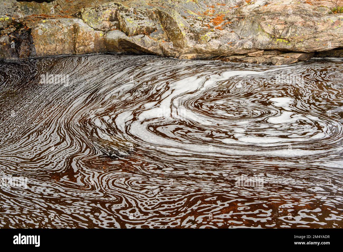 Foam patterns in eddy pool, the Sand River, Lake Superior Provincial ...