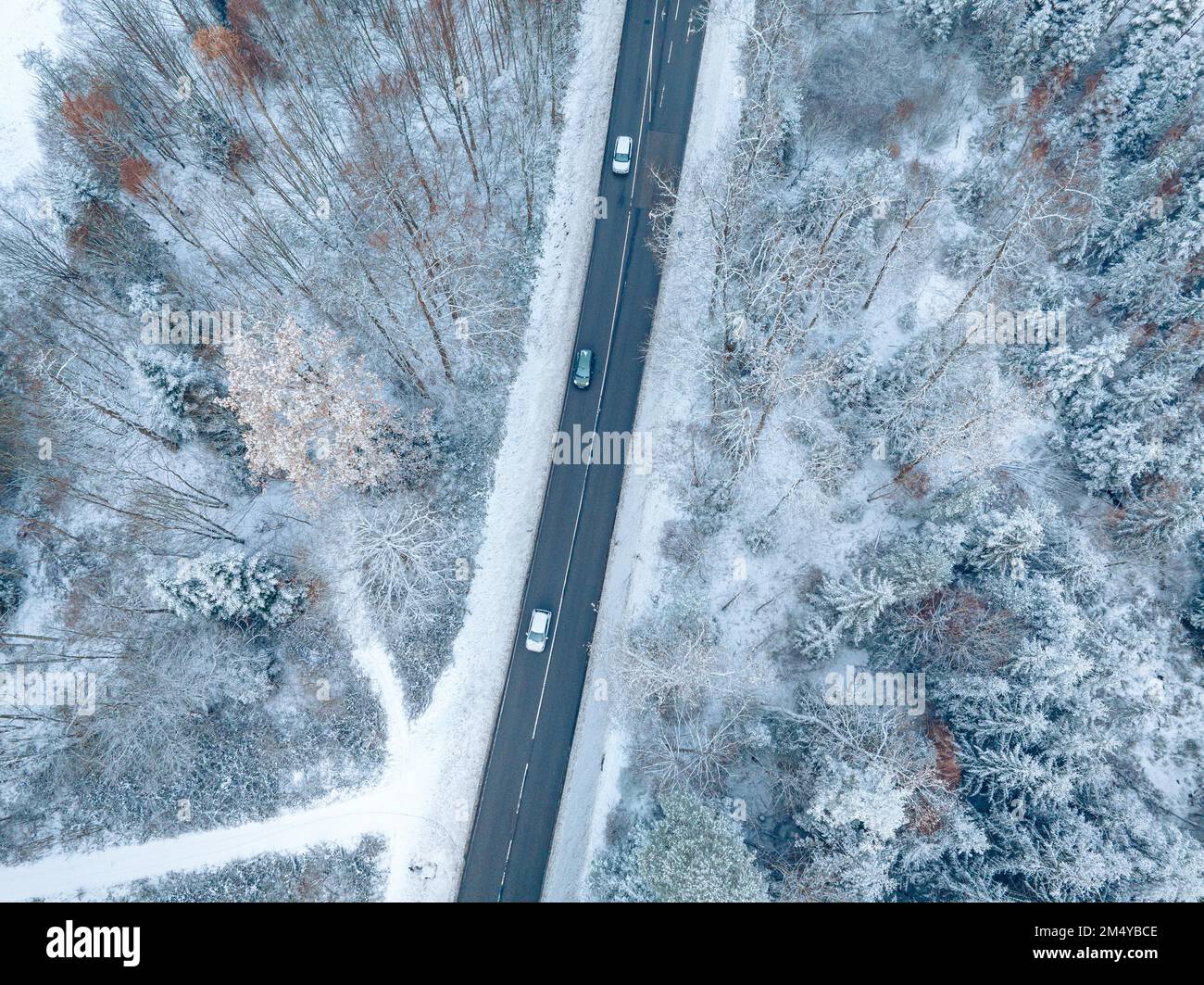 Road in snow in winter, Hirsau, Black Forest, Germany Stock Photo - Alamy