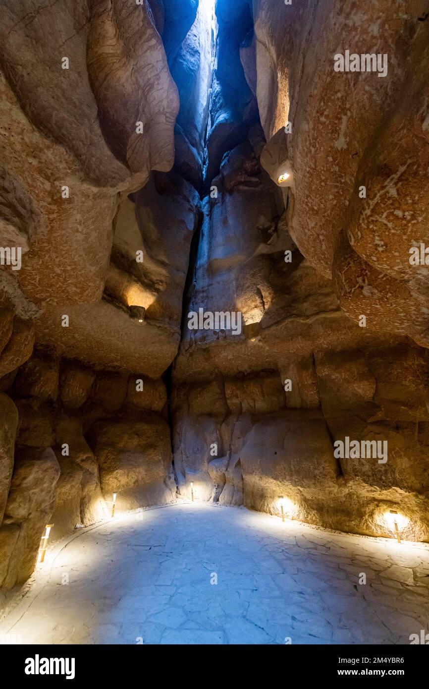 Cave at Al Qarah mountain, Unesco site Al Ahsa Oasis, Hofuf, Kingdom of ...