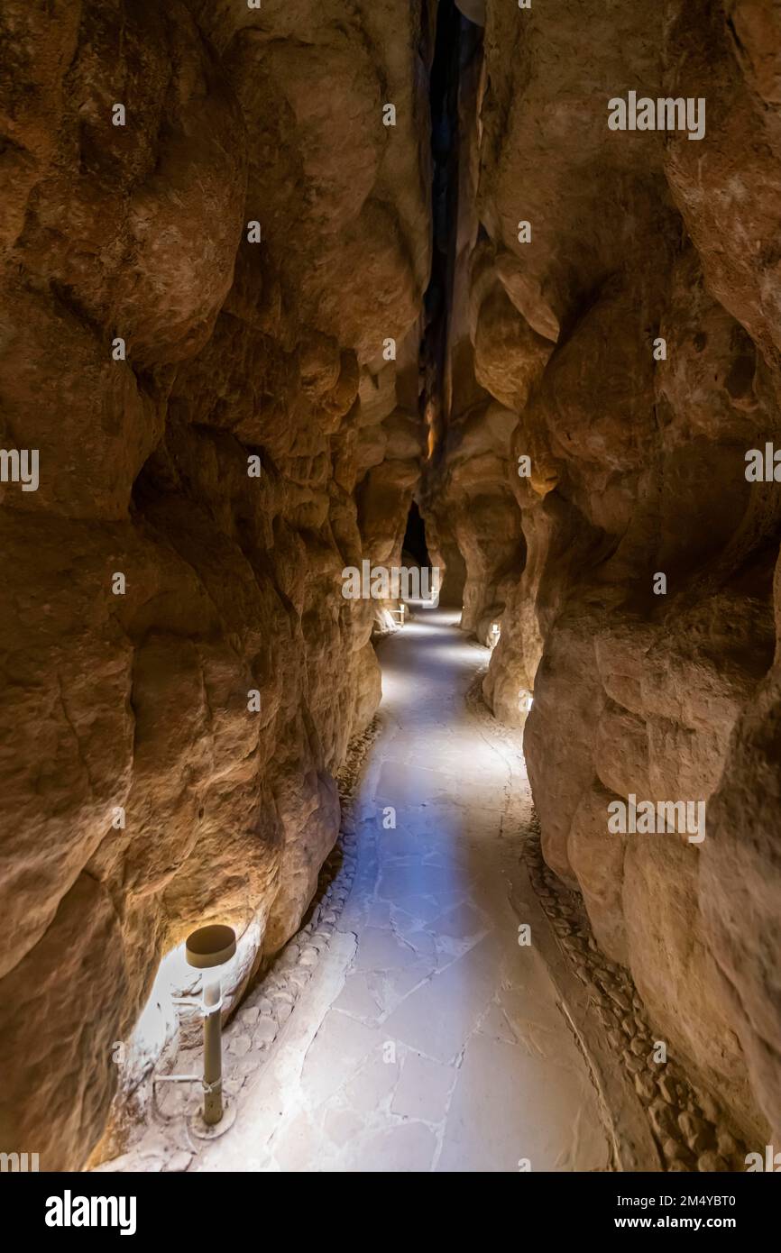 Cave at Al Qarah mountain, Unesco site Al Ahsa Oasis, Hofuf, Kingdom of ...