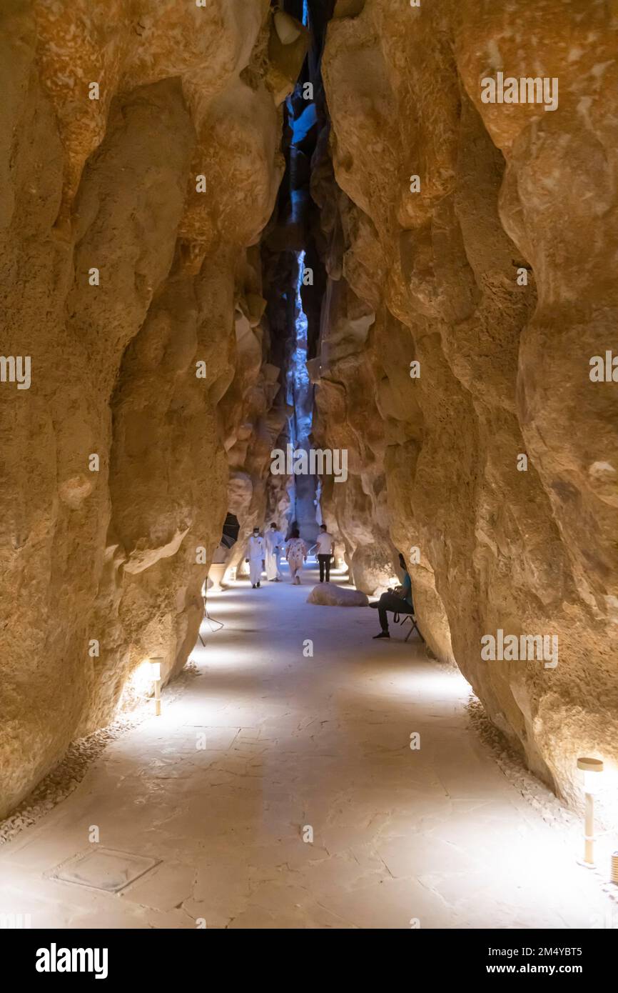 Cave at Al Qarah mountain, Unesco site Al Ahsa Oasis, Hofuf, Kingdom of ...