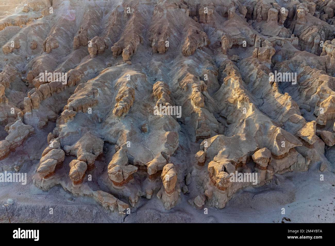 Aerial of the Al Qarah mountain, Unesco site Al Ahsa Oasis, Hofuf ...