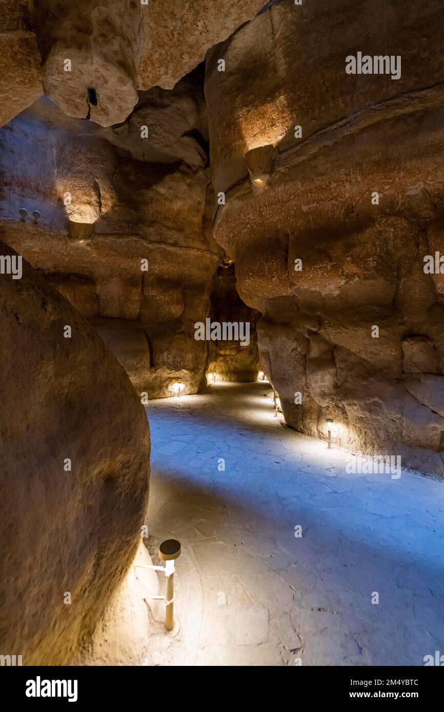 Cave at Al Qarah mountain, Unesco site Al Ahsa Oasis, Hofuf, Kingdom of ...