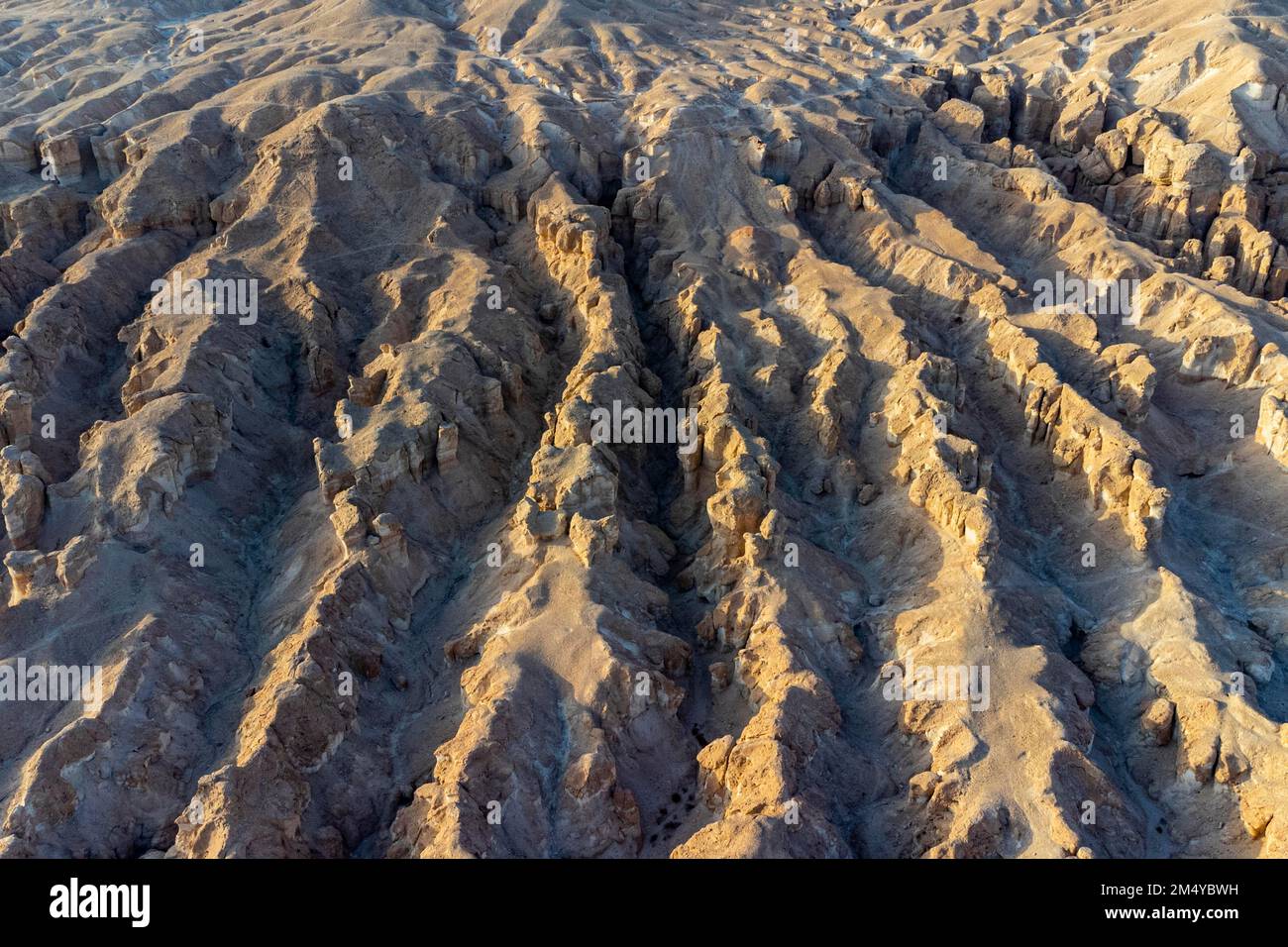 Aerial of the Al Qarah mountain, Unesco site Al Ahsa Oasis, Hofuf ...