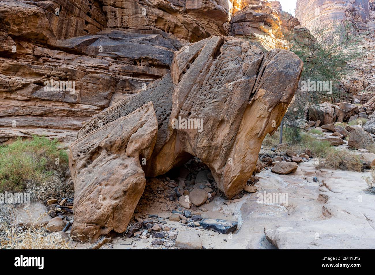 Jebel Ikmah largest open library, Al Ula, Kingdom of Saudi Arabia Stock ...