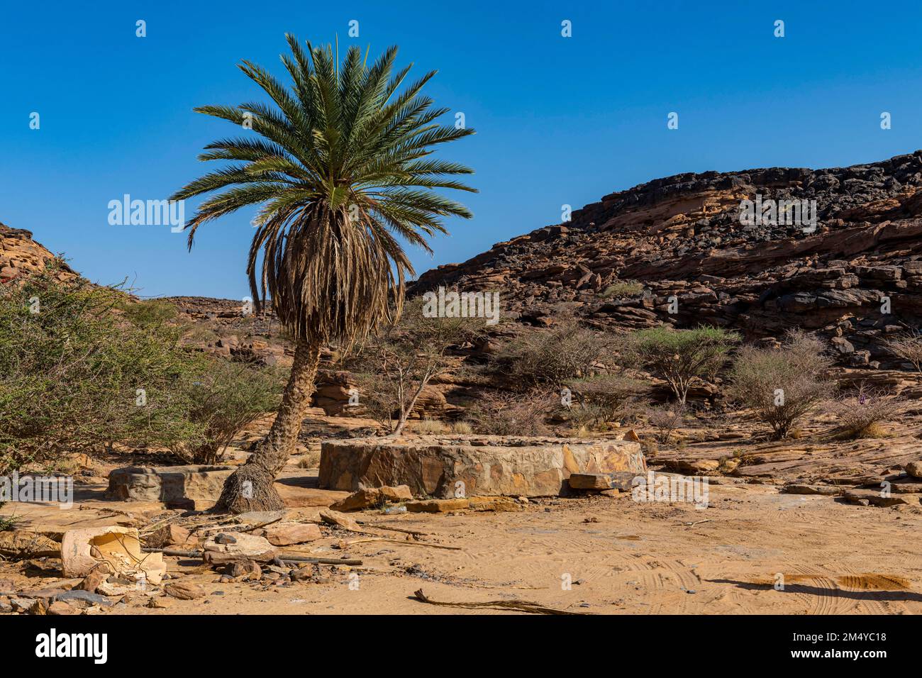 Old wells, Unesco site Bir Hima Rock Petroglyphs and Inscriptions ...