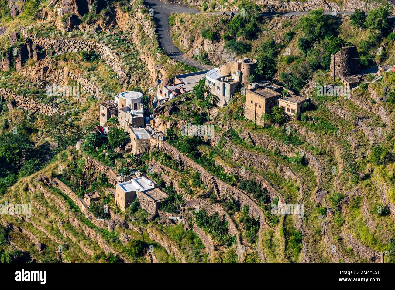 Green terraces, Fayfa mountain, Jazan province, Saudi Arabia Stock ...