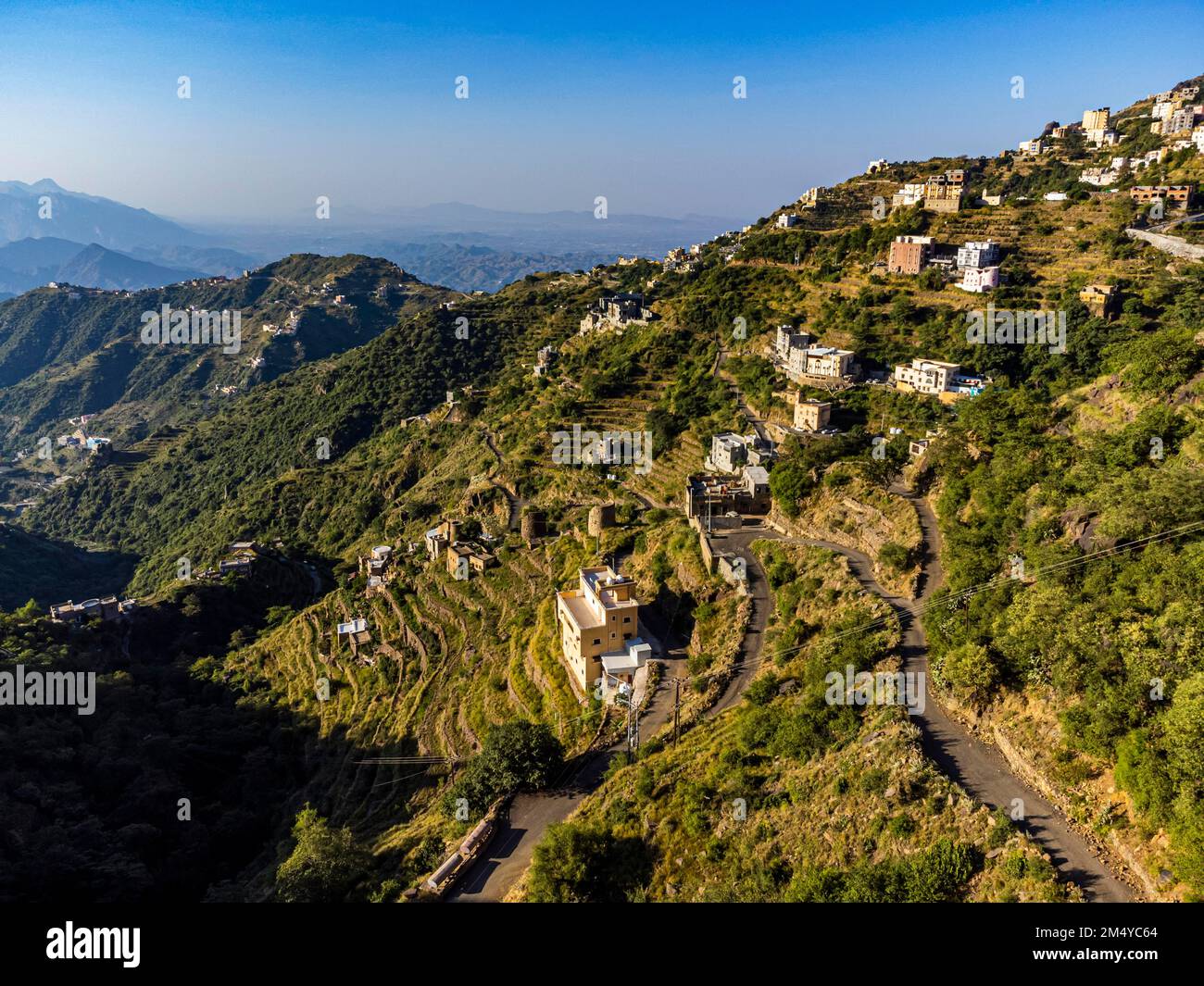 Green terraces, Fayfa mountain, Jazan province, Saudi Arabia Stock ...