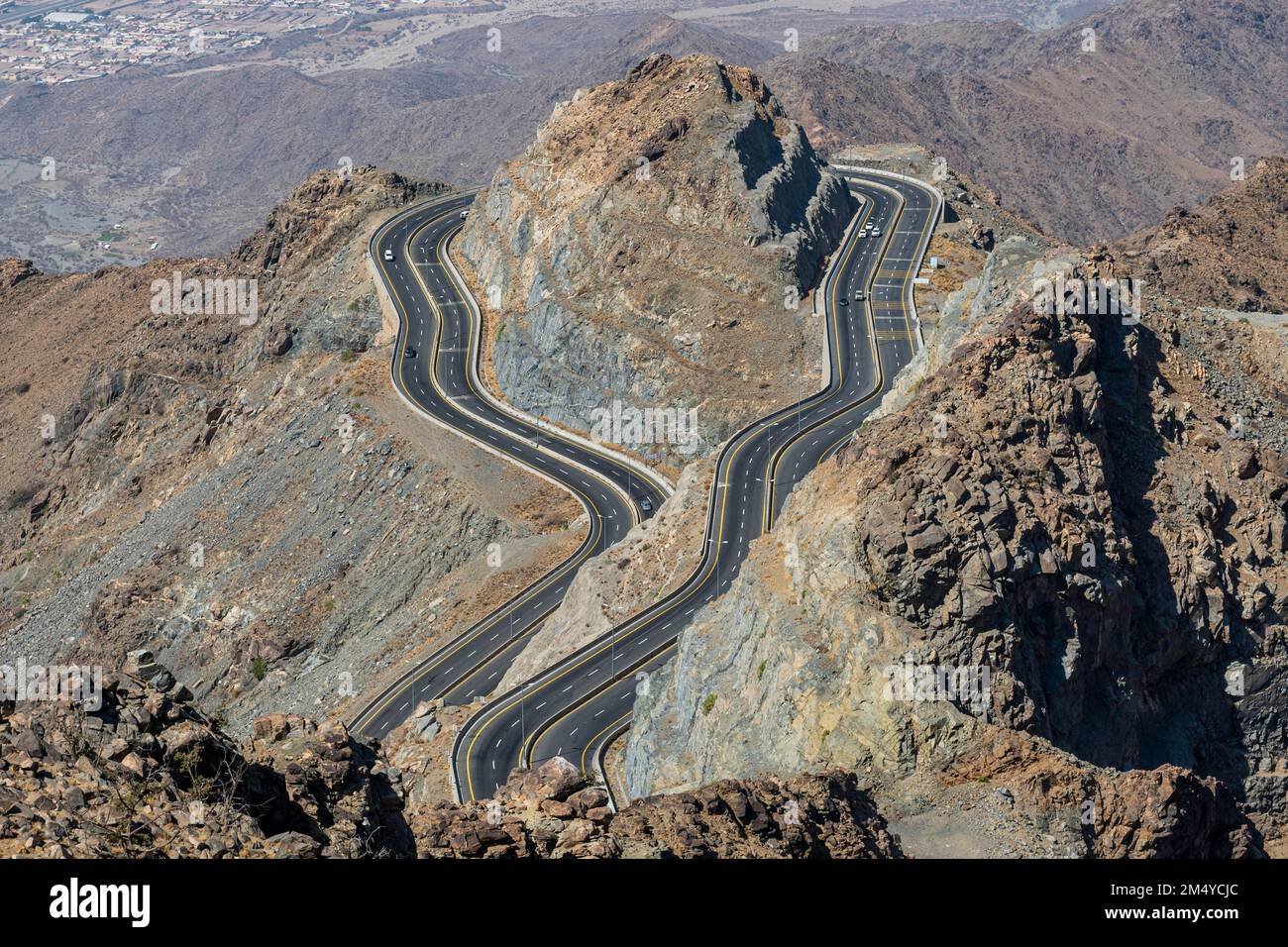 Al Hada road inbetween the mountains, Taif, Kingdom of Saudi Arabia ...