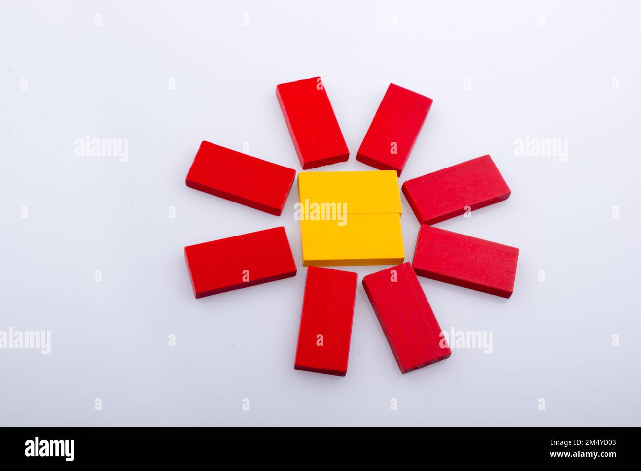 Colorful Domino Blocks on a white background Stock Photo - Alamy