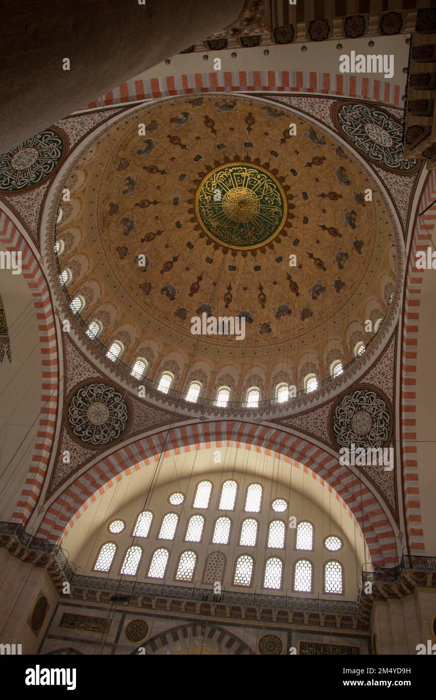 Inner view of dome in Ottoman architecture in, Istanbul, Turkey Stock ...