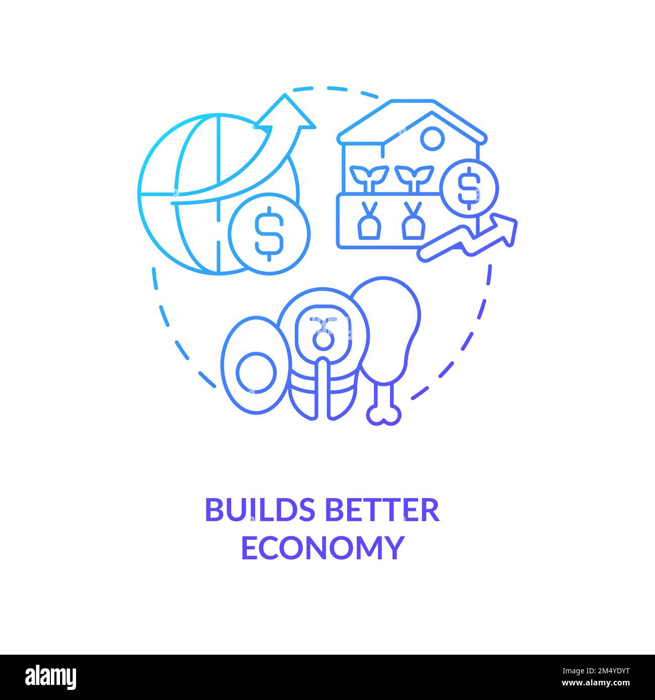 Builds better economy blue gradient concept icon Stock Vector Image ...