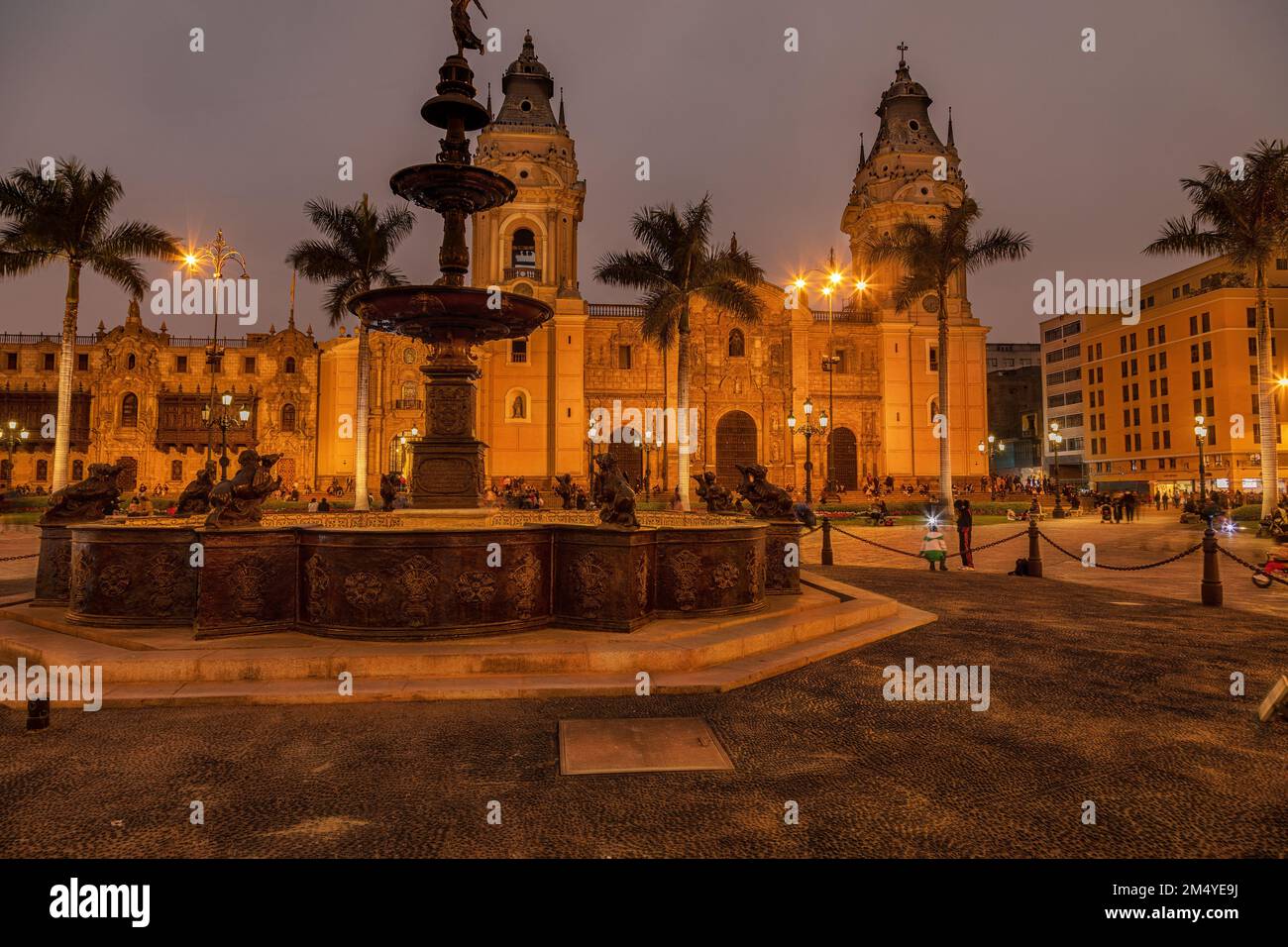 The main square - Plaza de Armas - with the Basilica Cathedral and the ...