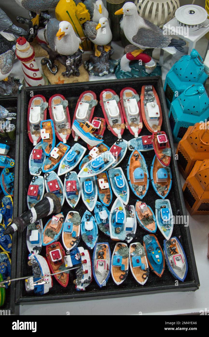 Set of small colorful model boats Stock Photo - Alamy