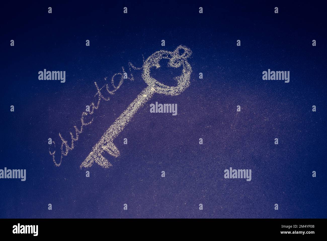 Retro styled golden color key forms the word key Stock Photo - Alamy