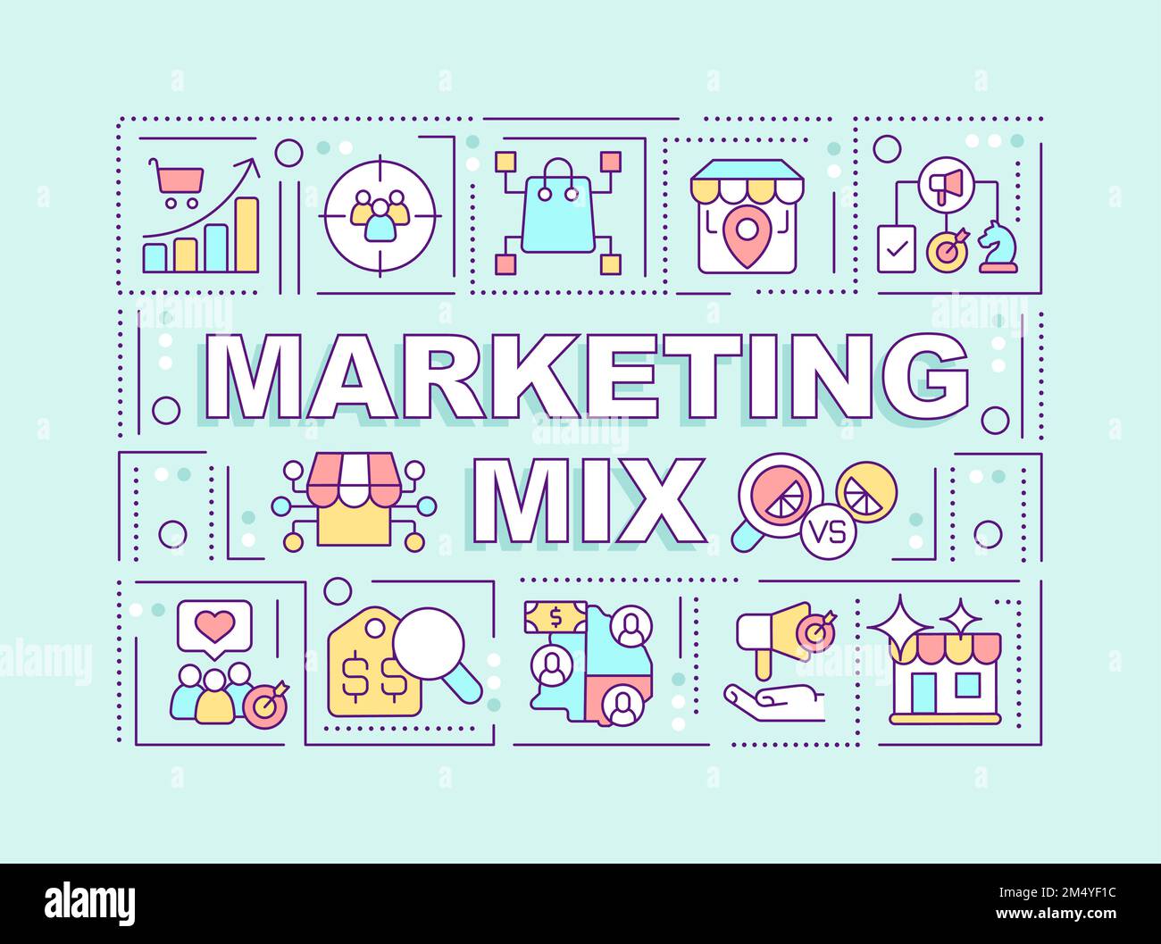 Marketing mix word concepts light blue banner Stock Vector Image & Art ...