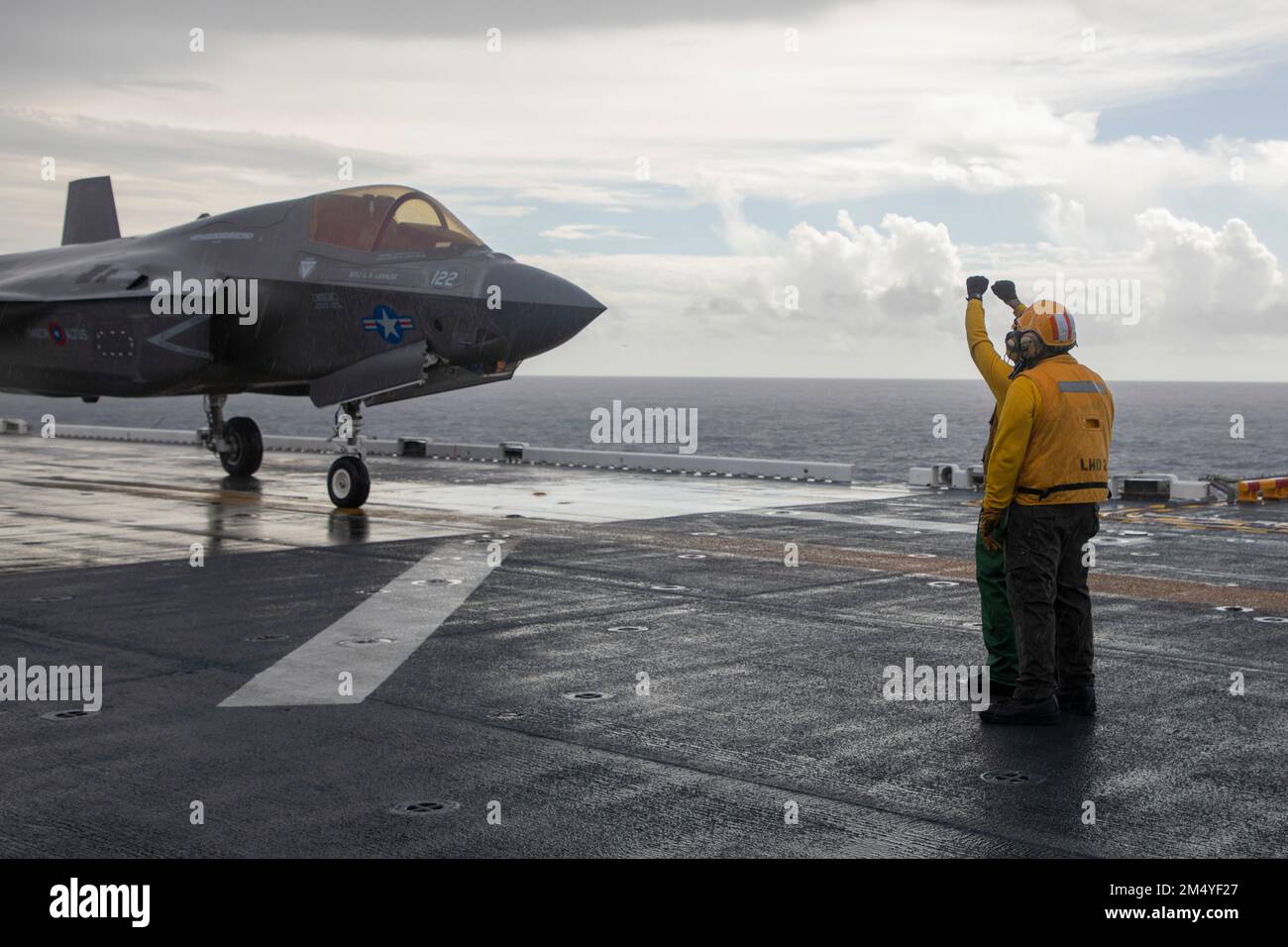 PACIFIC OCEAN (Nov 18, 2022) - U.S. Navy Sailors halt a Marine Corps F ...