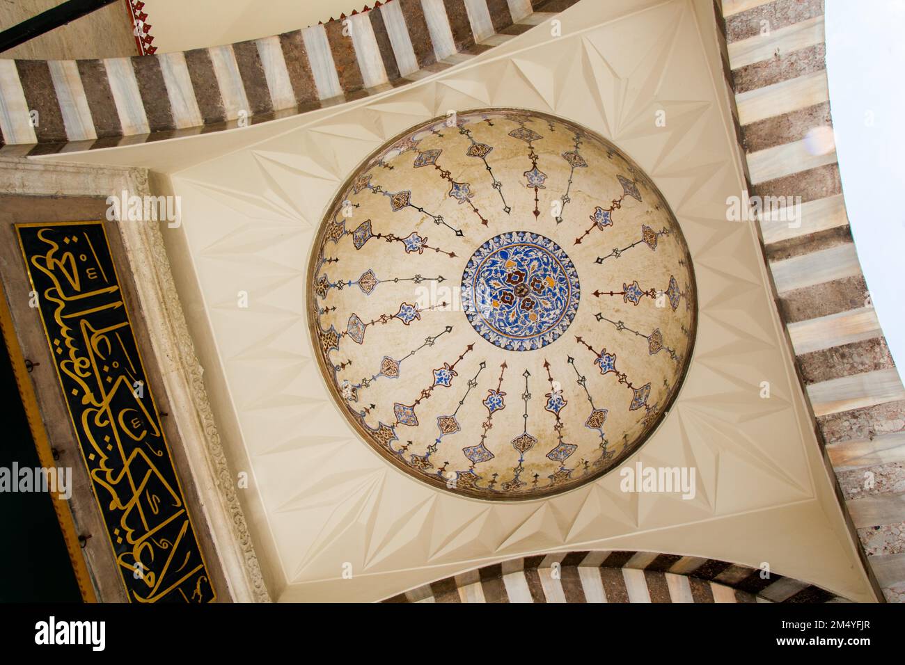 Inner view of dome in Ottoman architecture in, Istanbul, Turkey Stock ...