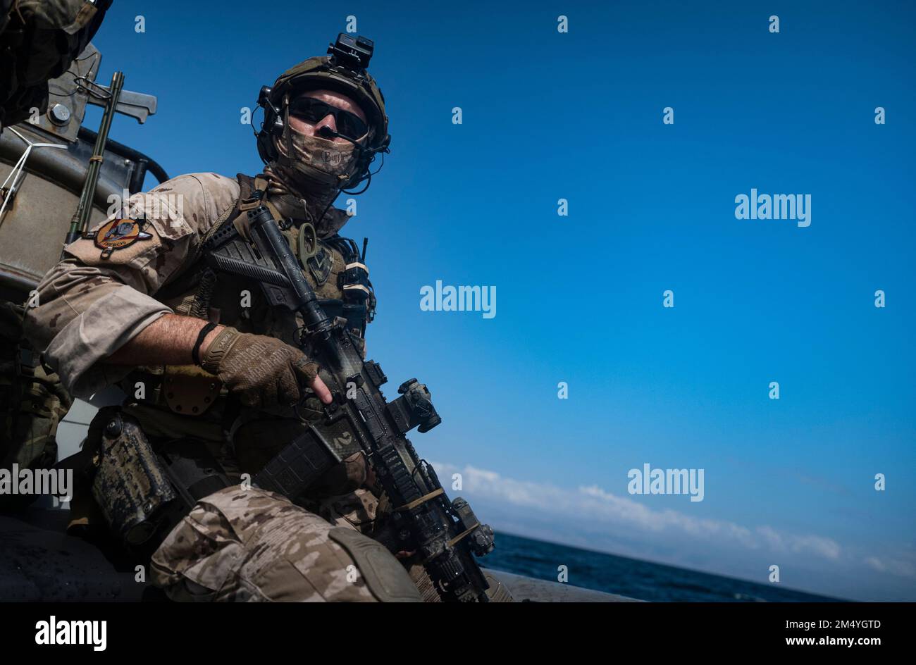A Spanish Special Operation Maritime Team Unit (SOMTU) sailor prepares ...