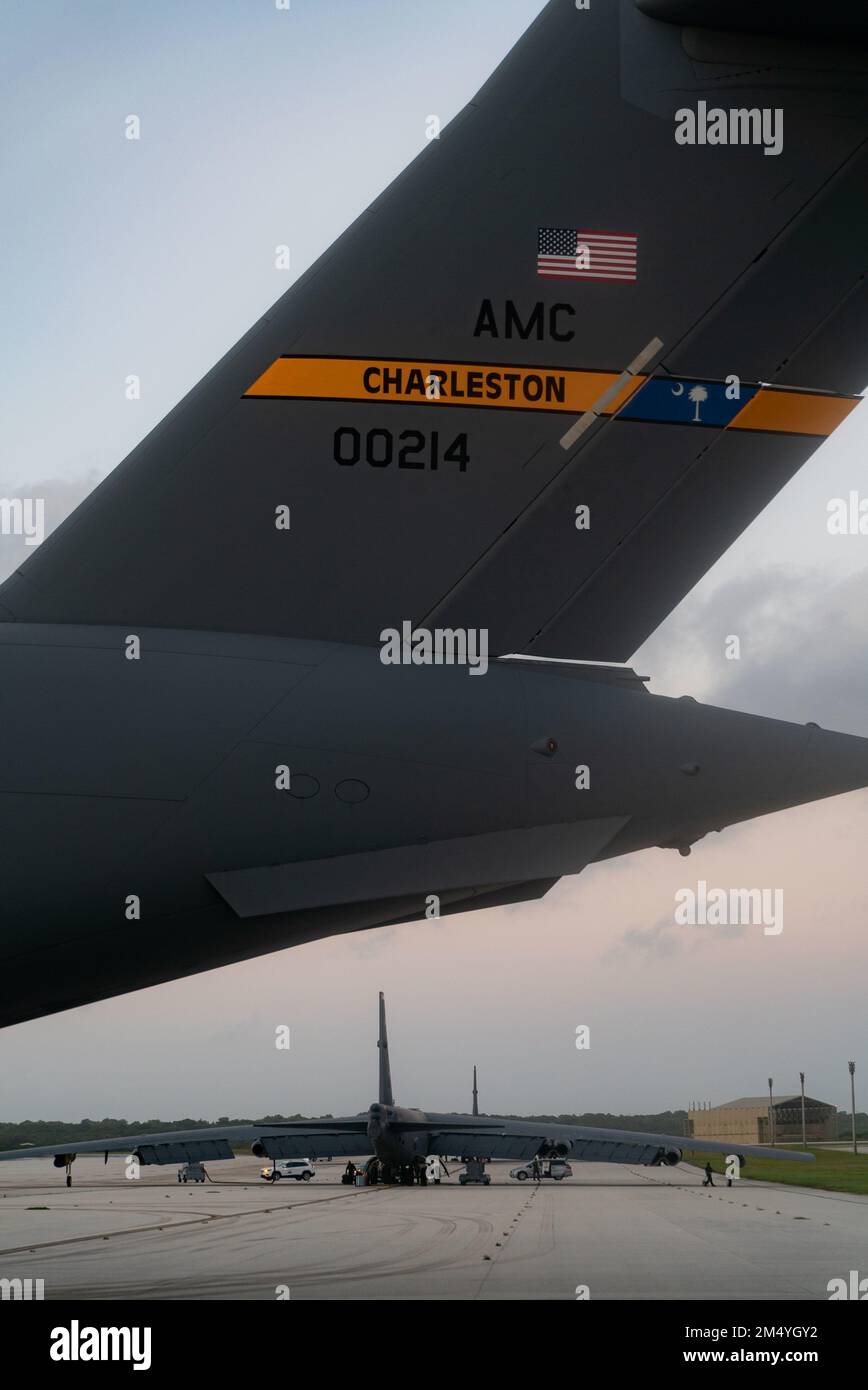 A Joint Base Charleston C-17 Globemaster III sits on the flightline ...