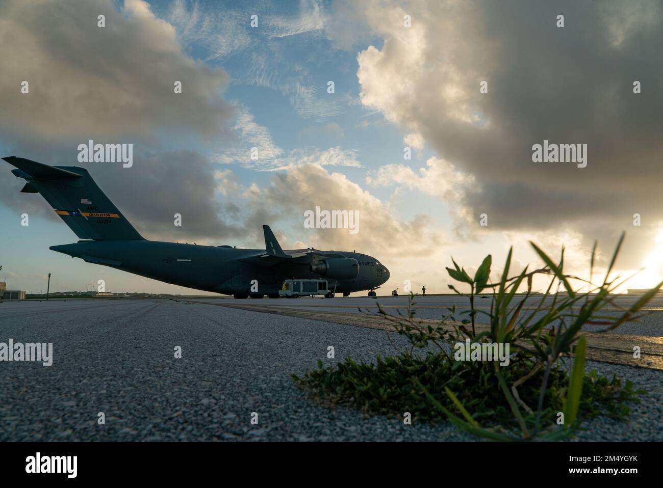 A Joint Base Charleston C-17 Globemaster III sits on the flightline at ...