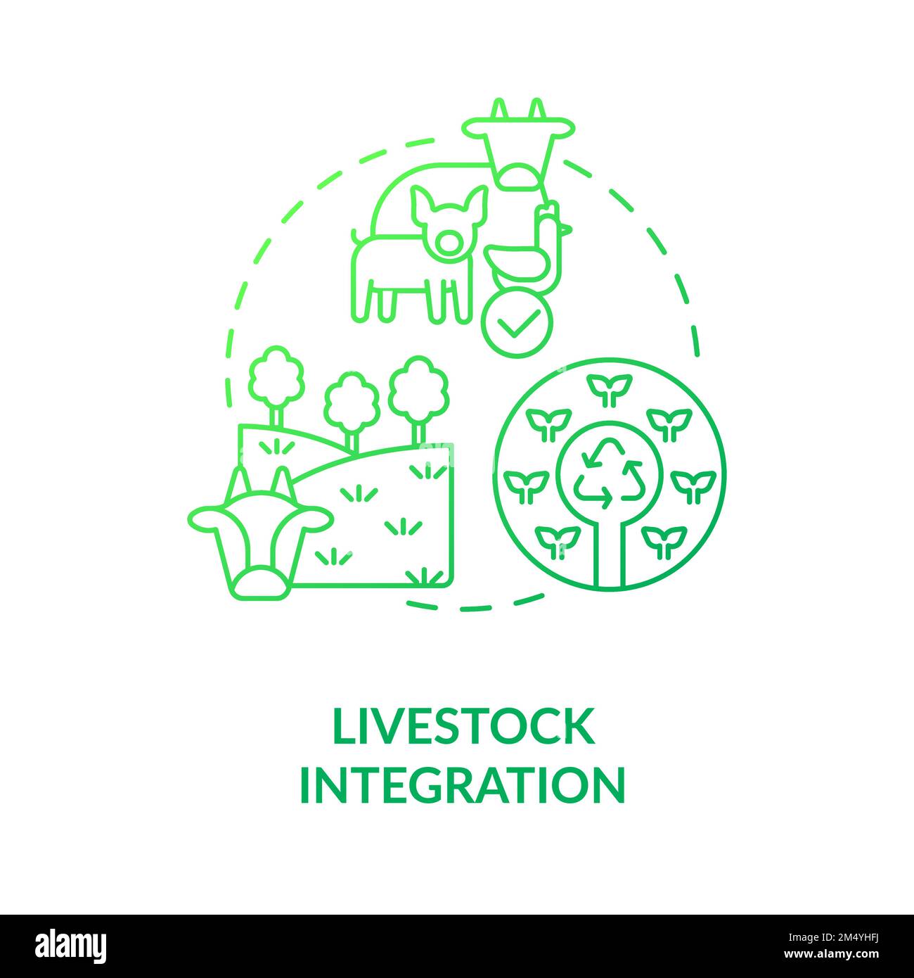 Livestock integration green gradient concept icon Stock Vector Image ...