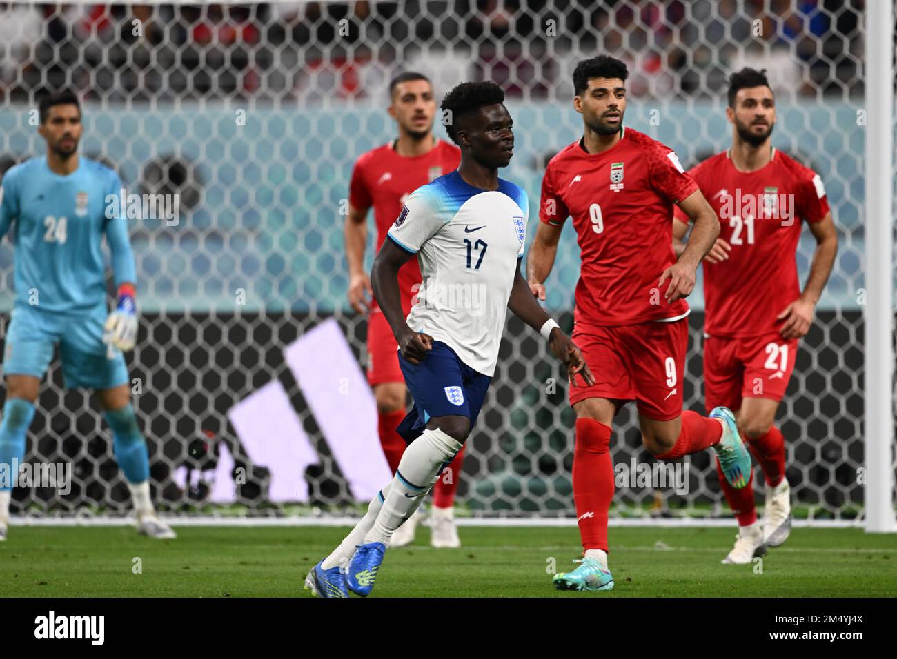 Bukayo SAKA in action during the FIFA 2022 World Cup group match ...