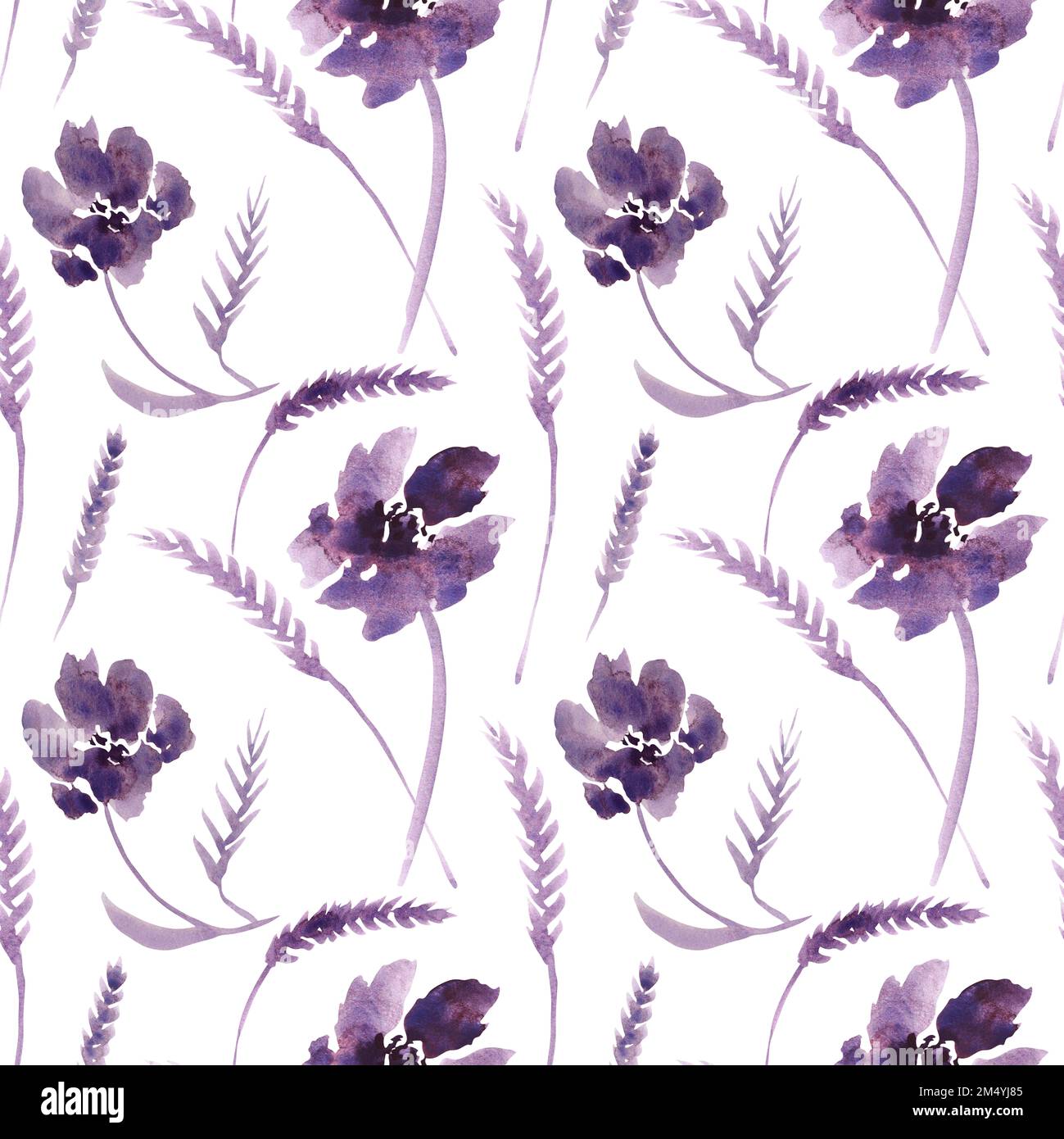 Bouquet. Watercolor wildflowerst. Purple flowers clipart. Floral clip ...