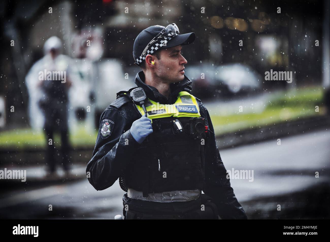 Victoria Police in a freedom protest in Melbourne victoria Stock Photo ...