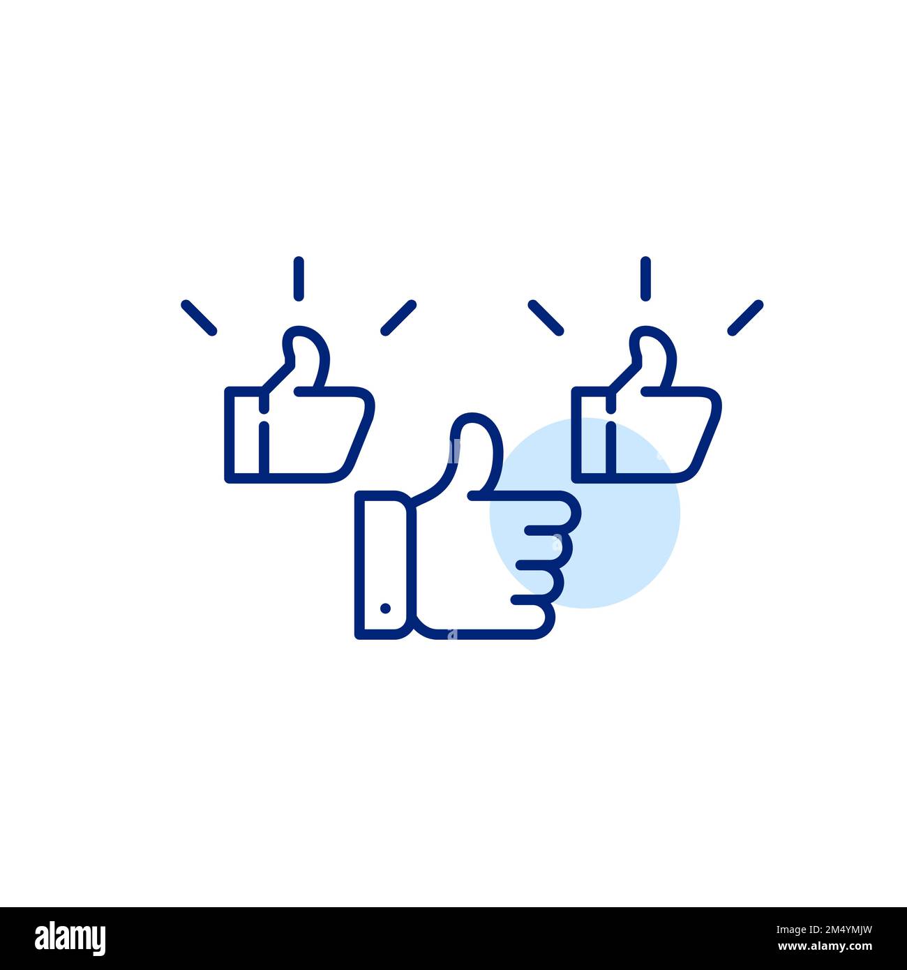 Thumbs up high quality product symbol. Pixel perfect, editable stroke ...