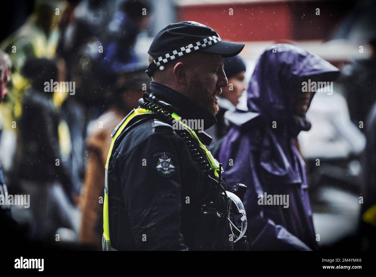 Victoria Police in a freedom protest in Melbourne victoria Stock Photo ...