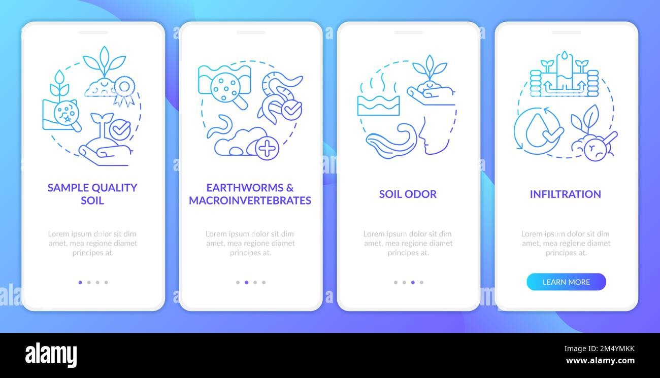 Soil health blue gradient onboarding mobile app screen Stock Vector Image & Art - Alamy